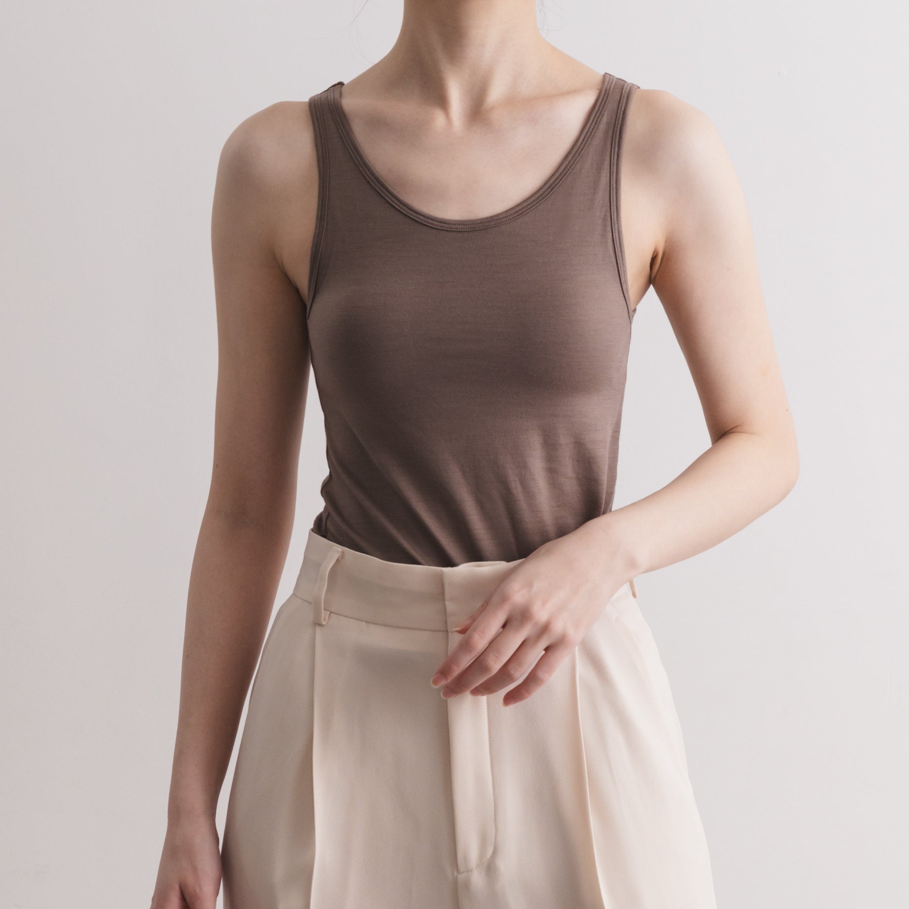Introducing the 100% Merino Wool Tank Top with Bra