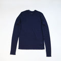 100% Silk Crew Neck Long Sleeve Top in Navy