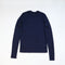 100% Silk Crew Neck Long Sleeve Top in Navy